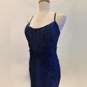 Sherri Hill | Dresses | Sherri Hill Navy Blue Prom Dress | Poshmark